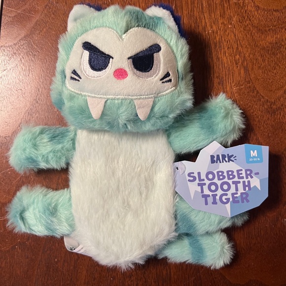BarkBox | Dog | Nwt Barkbox Ice Age Slobbertooth Tiger Plush Toy Blue ...